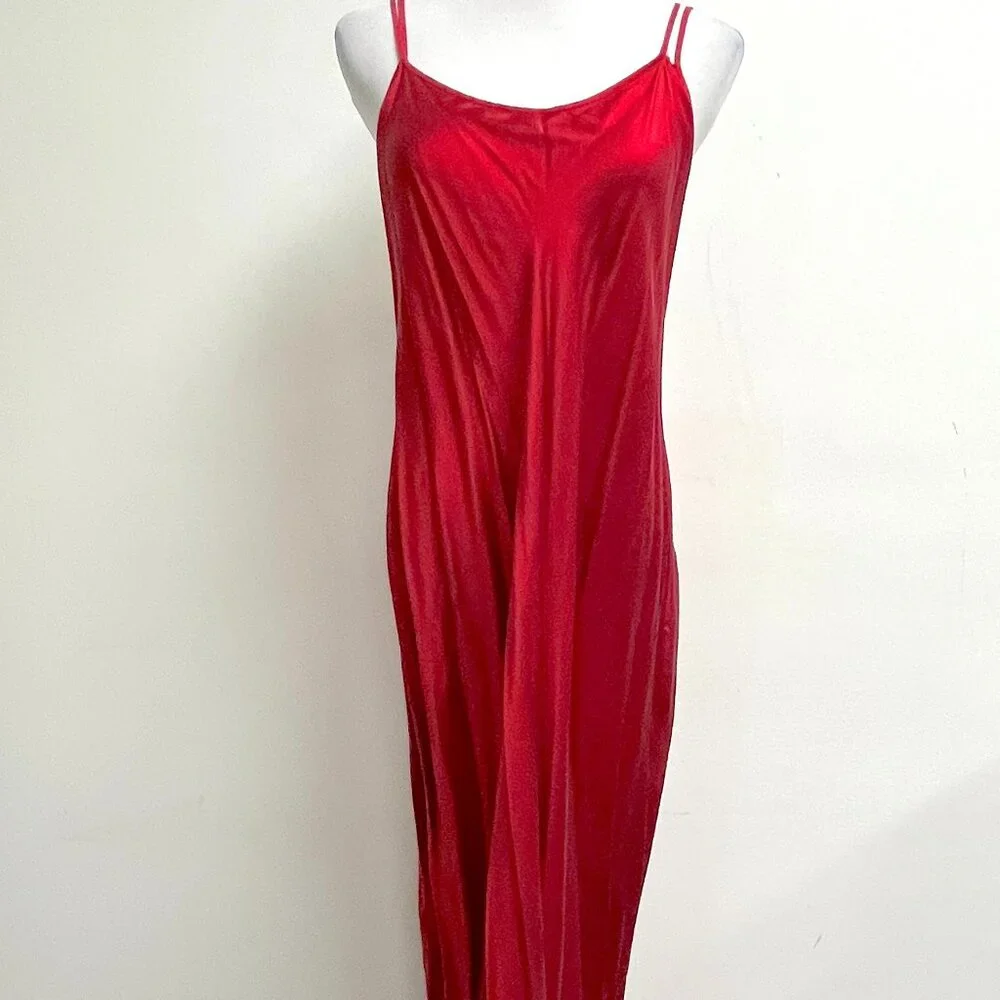mt design | Dresses | Mt Red Silk Slip Gown M Spaghetti Straps Nwot Y2k ...